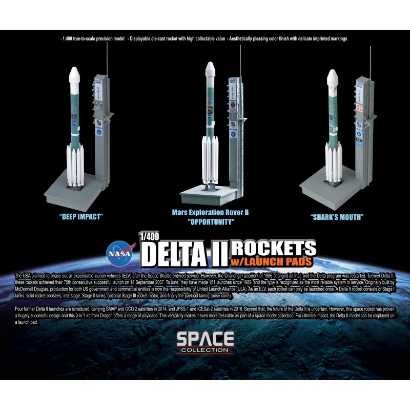 maquette d'avion - Delta II Rockets w/Launch Pads - 3 rockets by set